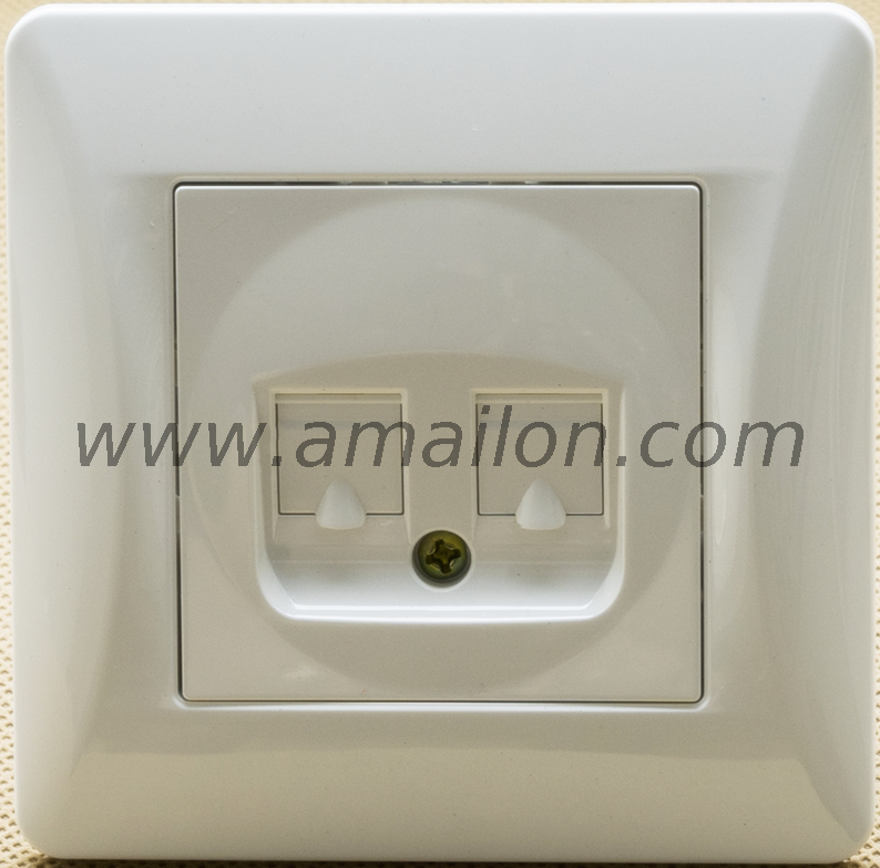 Dual Data RJ45 Socket Outlet - Buy PC PRISE RJ45, Dual RJ45 OUTLET ...